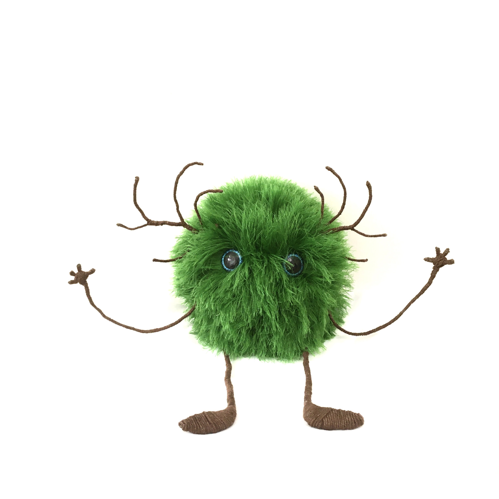 Plush green monster, amigurumi toy, weird gift