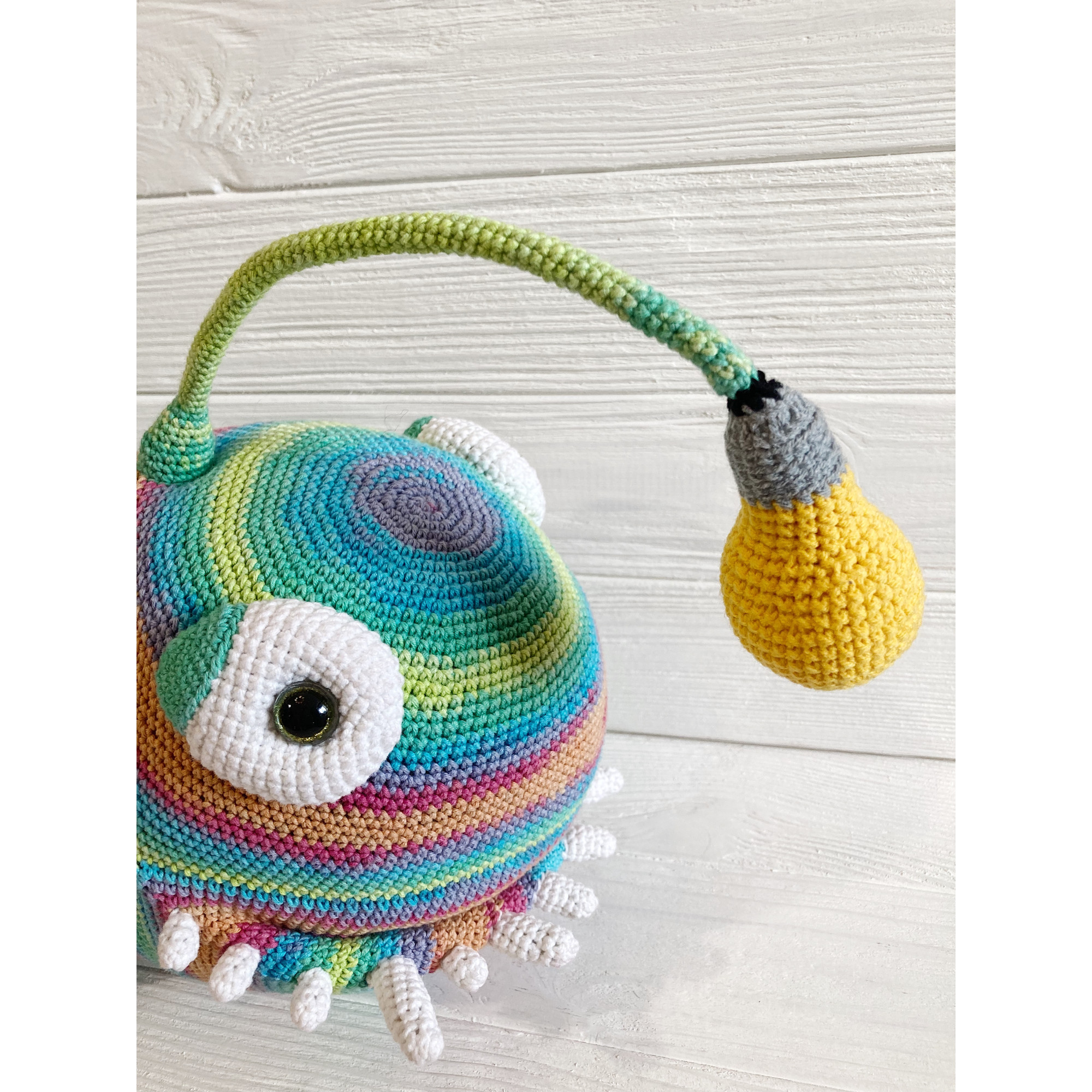 Stuffed sea creature, plush sea animal, angler fish toy