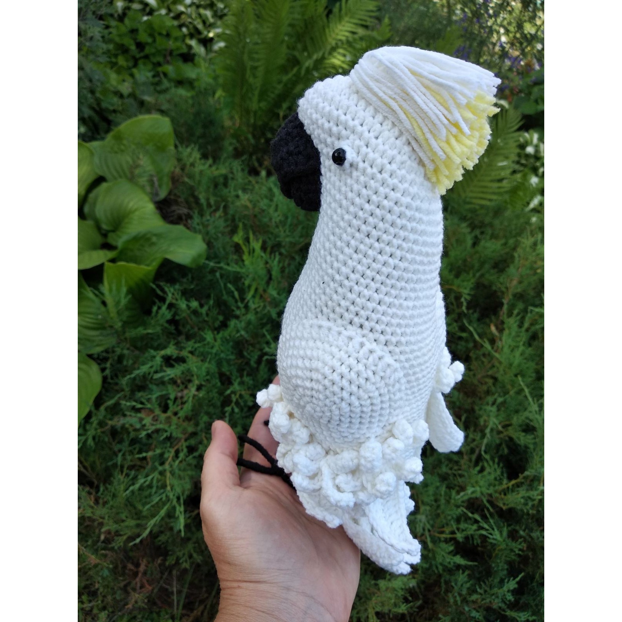Plush cockatoo toy, bird stuffed animal, bird lover gift