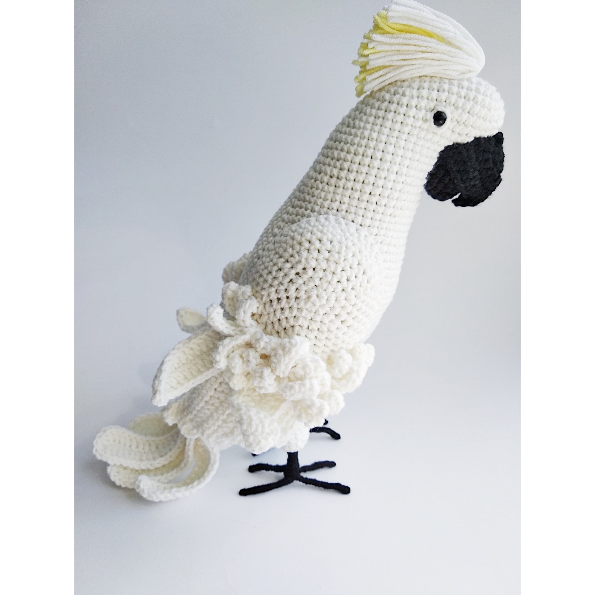Plush cockatoo toy, bird stuffed animal, bird lover gift