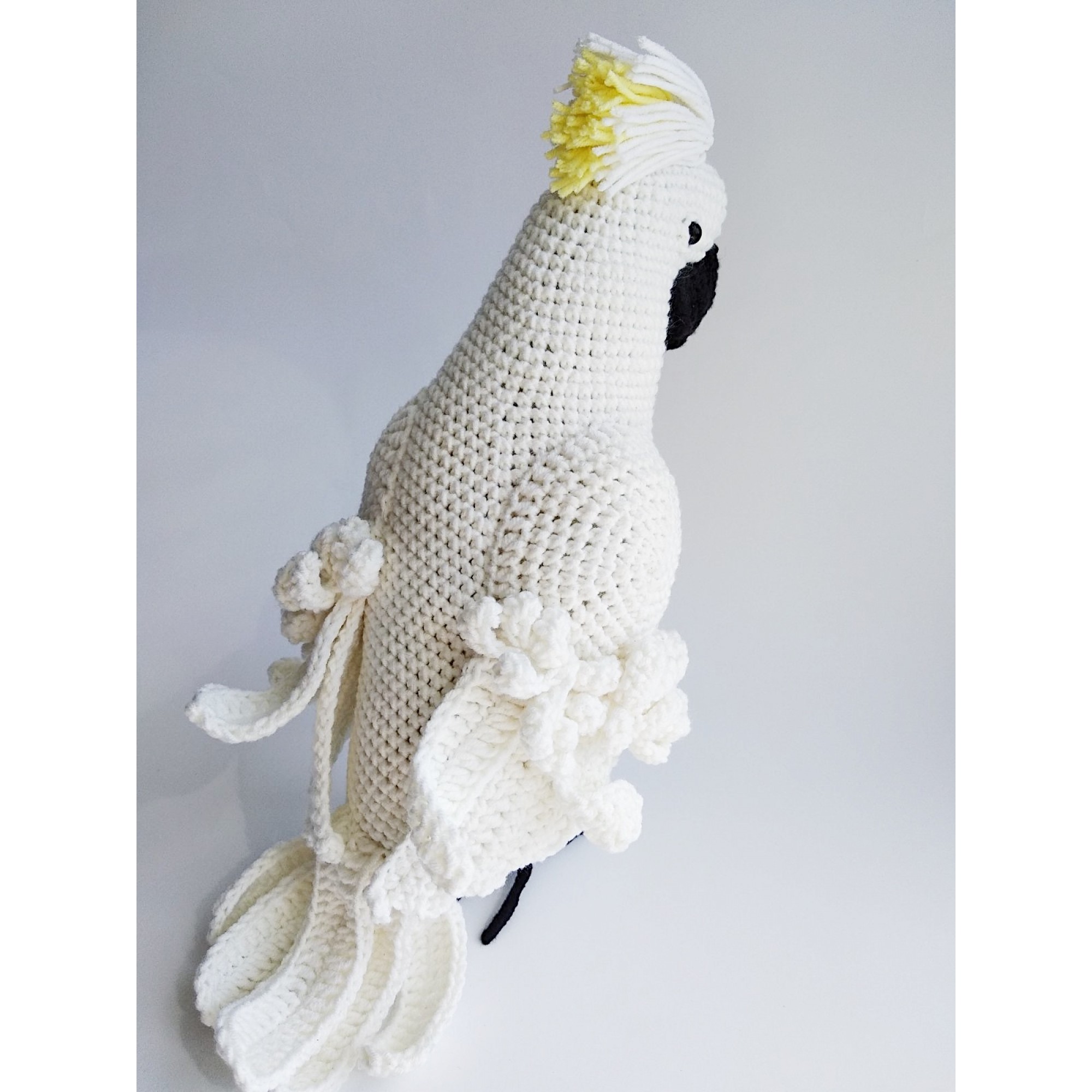 Plush cockatoo toy, bird stuffed animal, bird lover gift