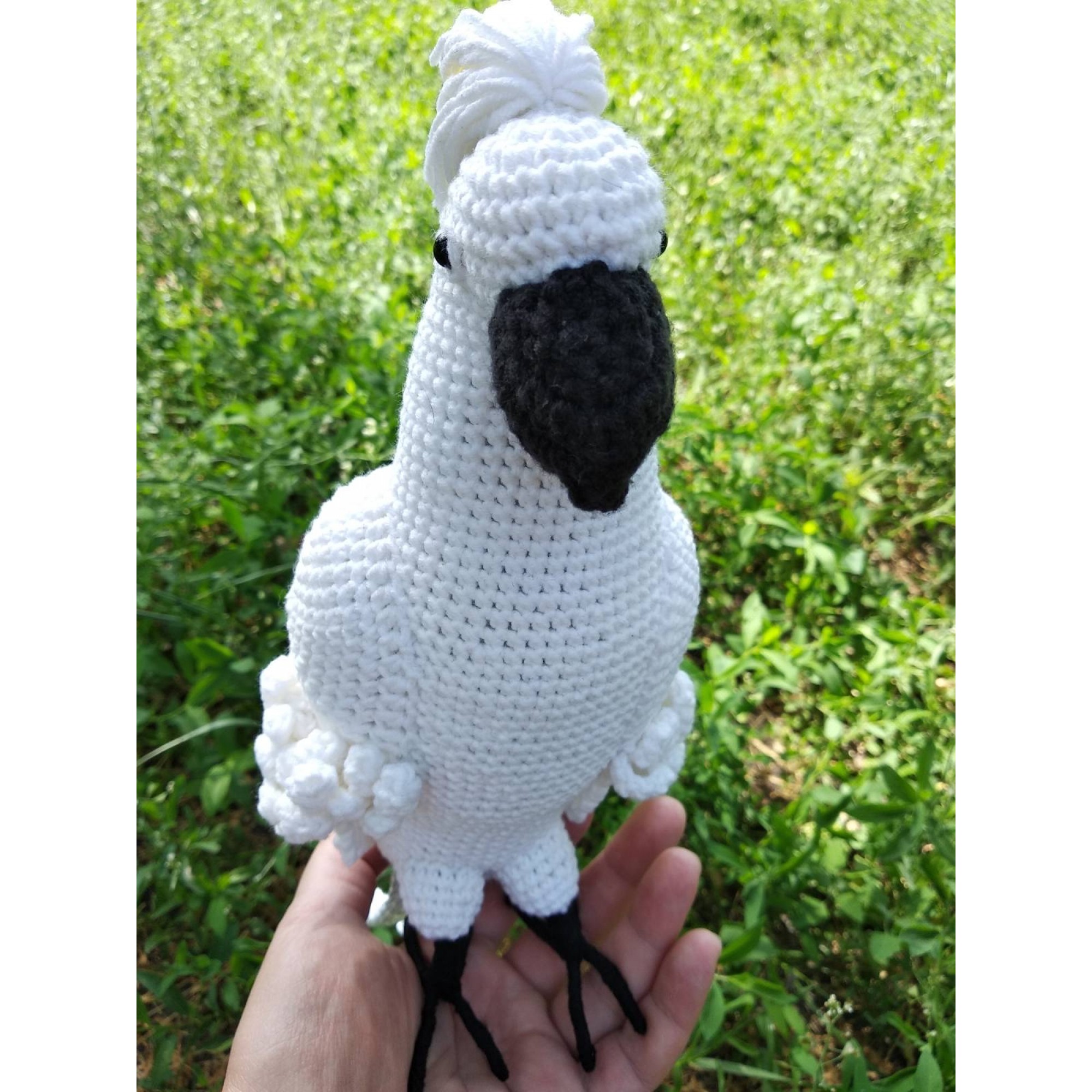 Plush cockatoo toy, bird stuffed animal, bird lover gift