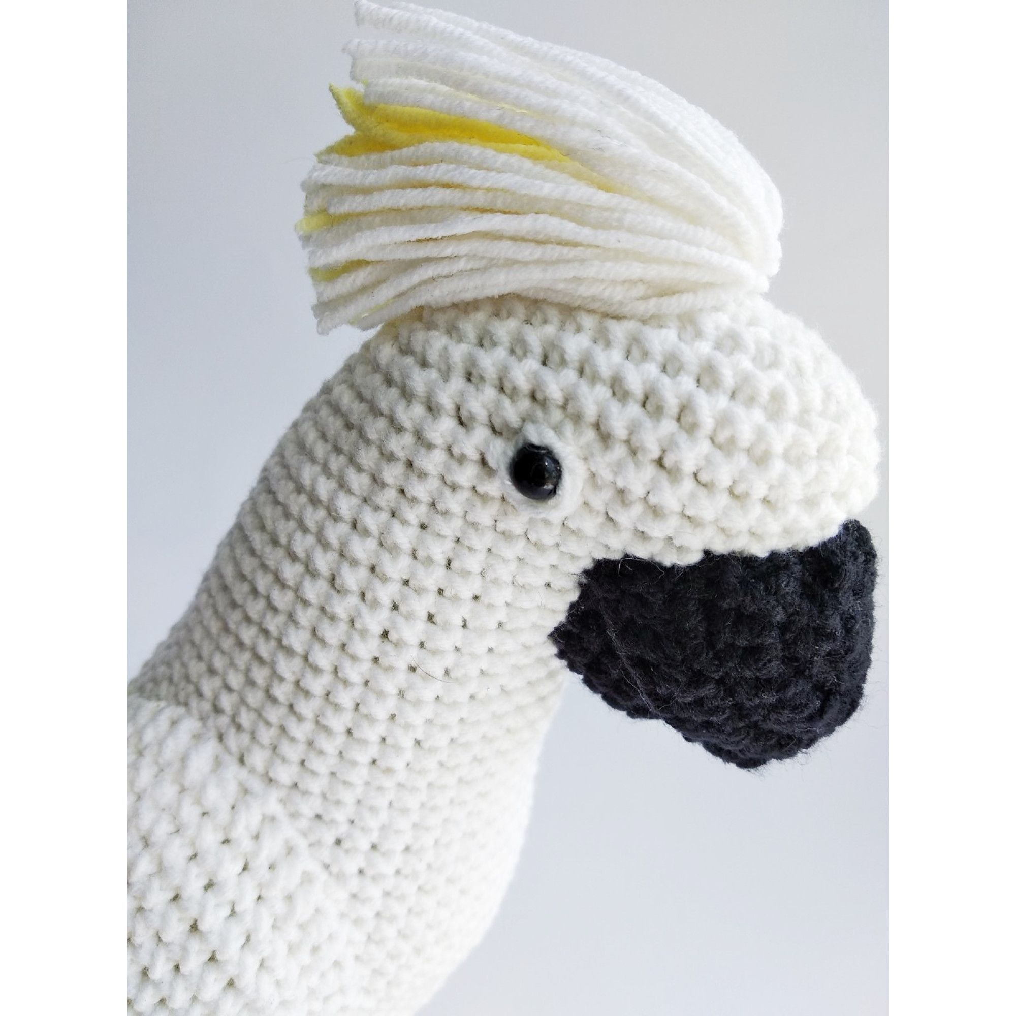 Plush cockatoo toy, bird stuffed animal, bird lover gift