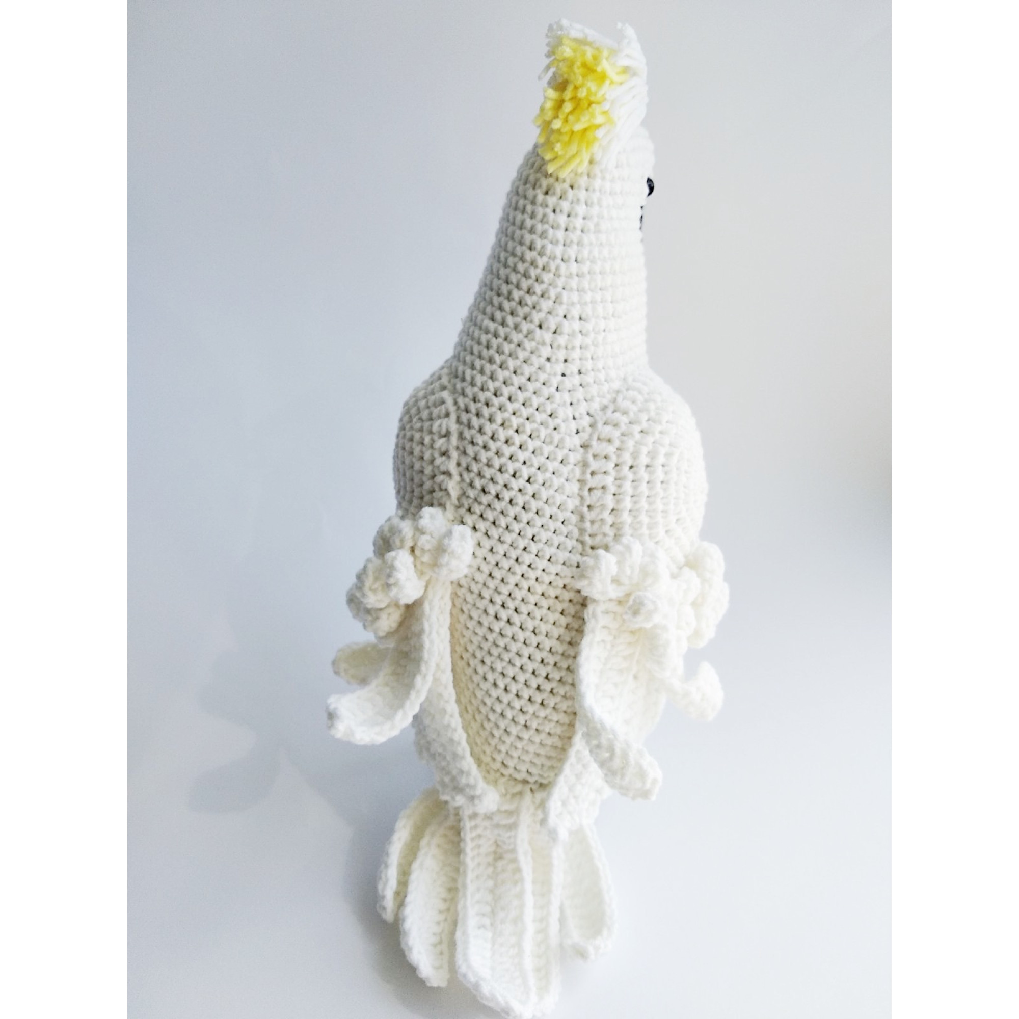 Plush cockatoo toy, bird stuffed animal, bird lover gift