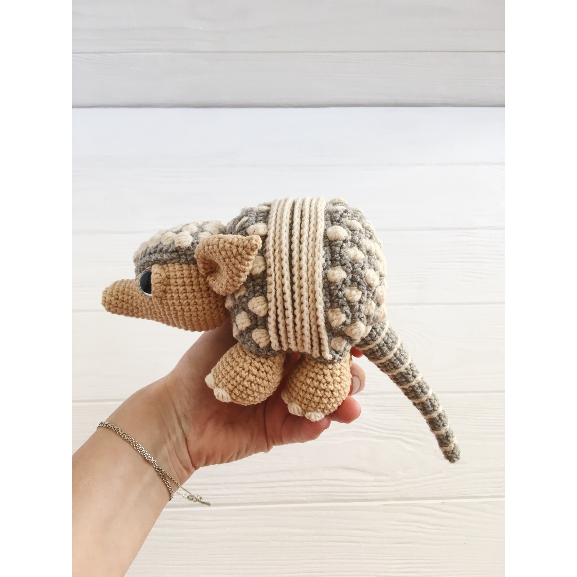 Plush armadillo toy, wild animal lovers gift, stuffed personalized animal