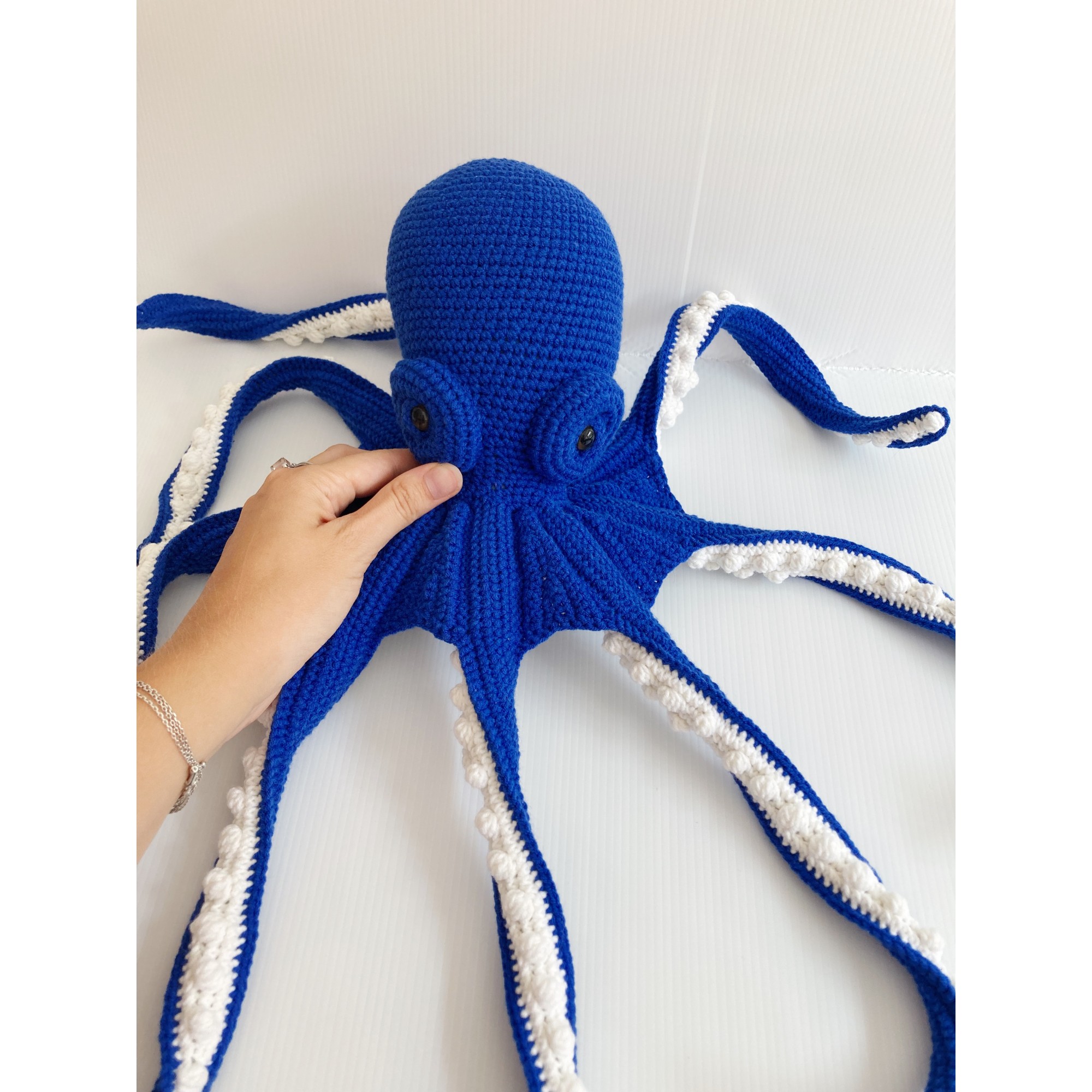 Amigurumi sea creature, crochet sea animal, big stuffed octopus indigo
