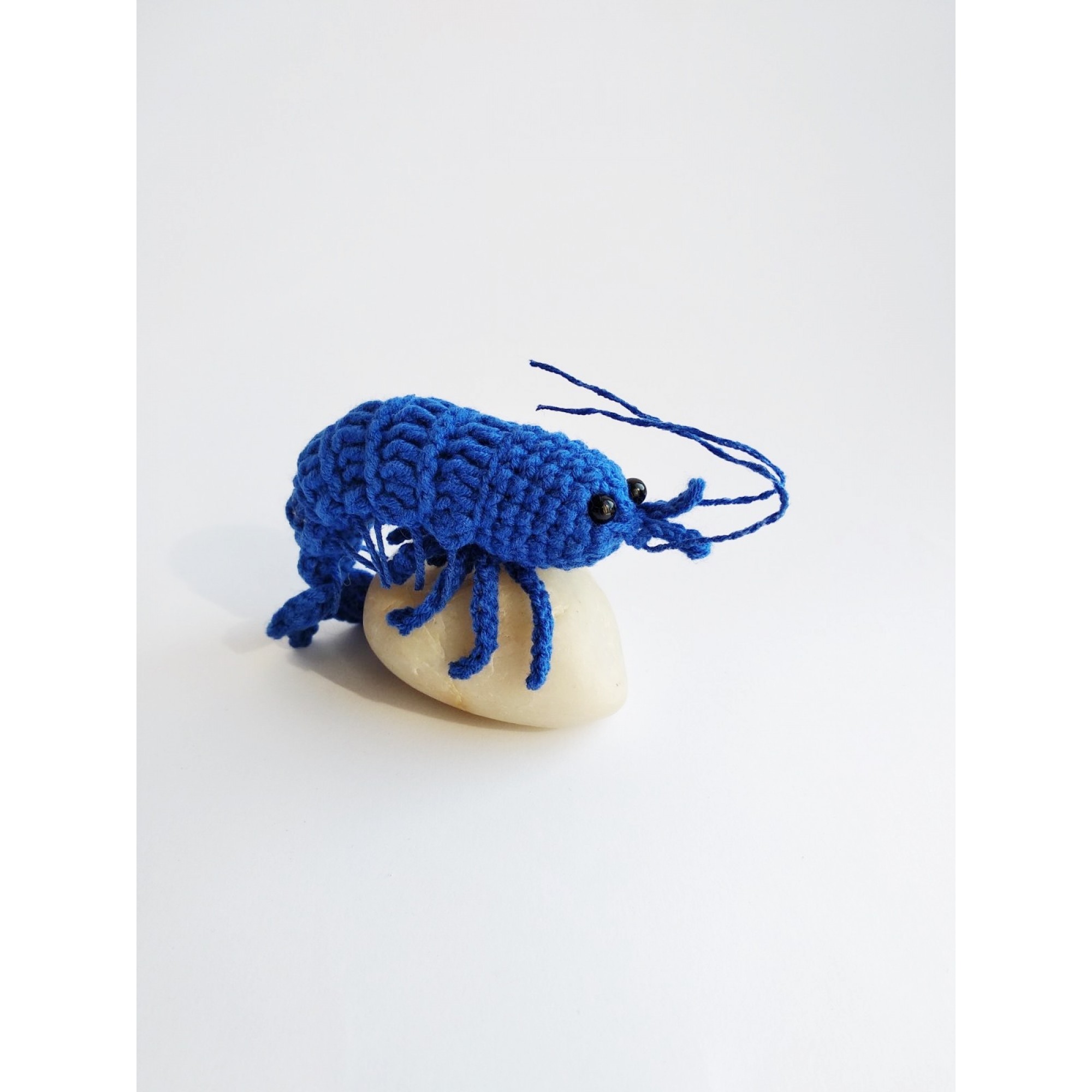 Stuffed sea animal, crochet sea creature, plush blue shrimp
