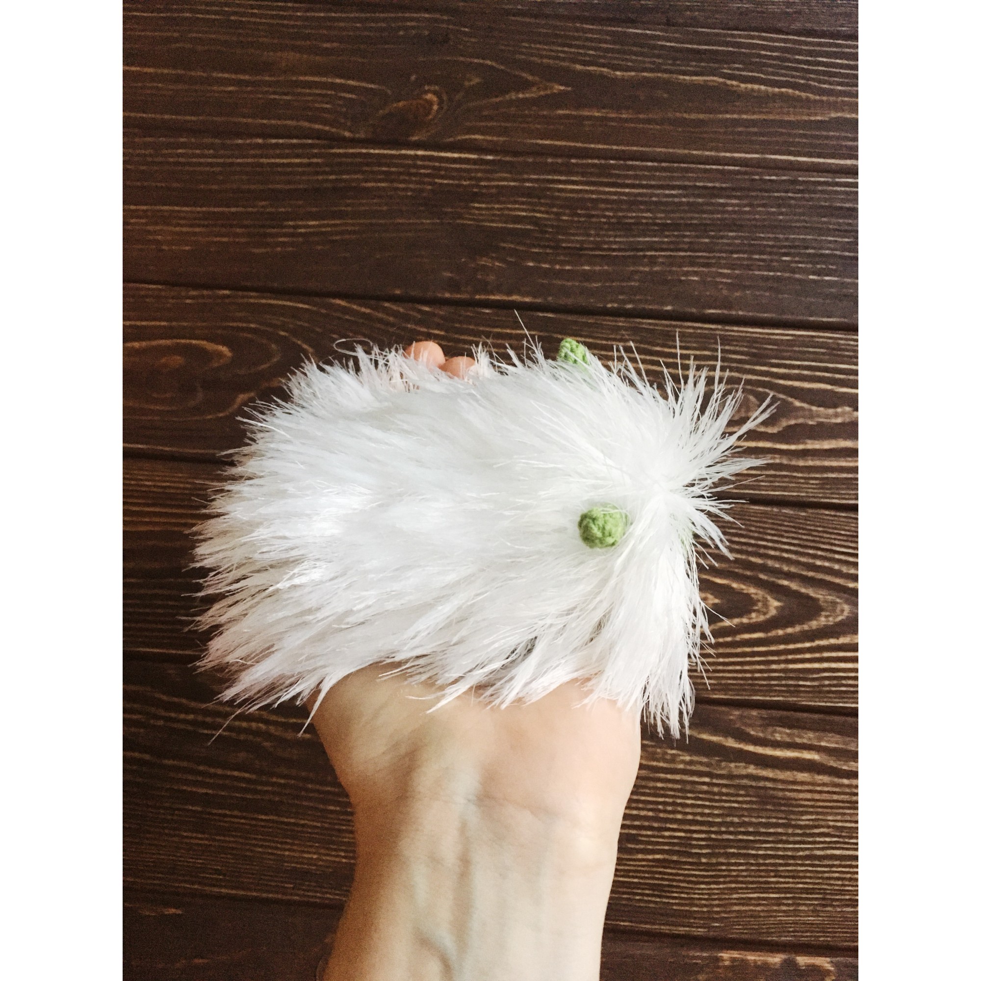 Stuffed caterpillar toy, plush white charm, cute insect lover gift