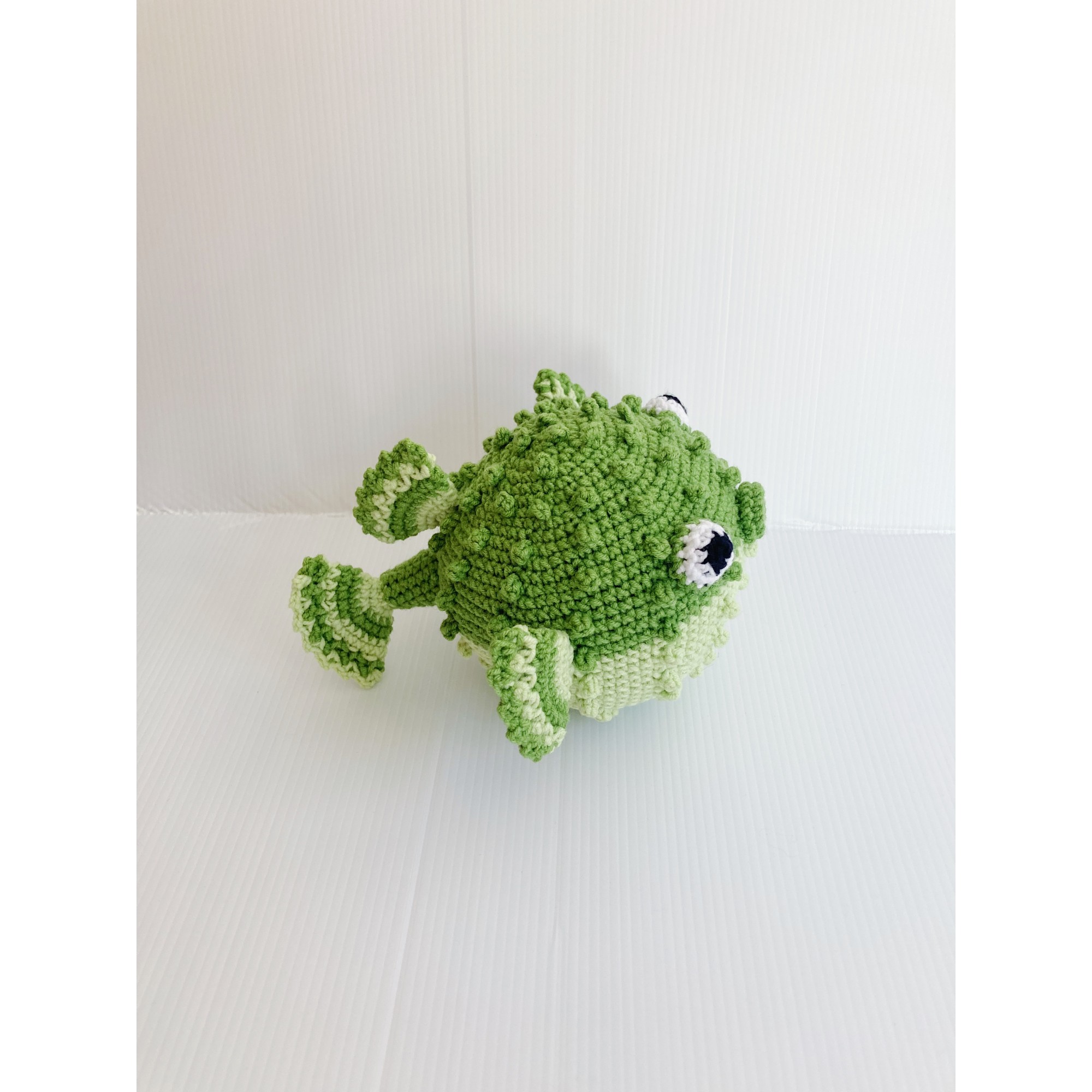 Stuffed sea creatures, plush puffer fish toy green