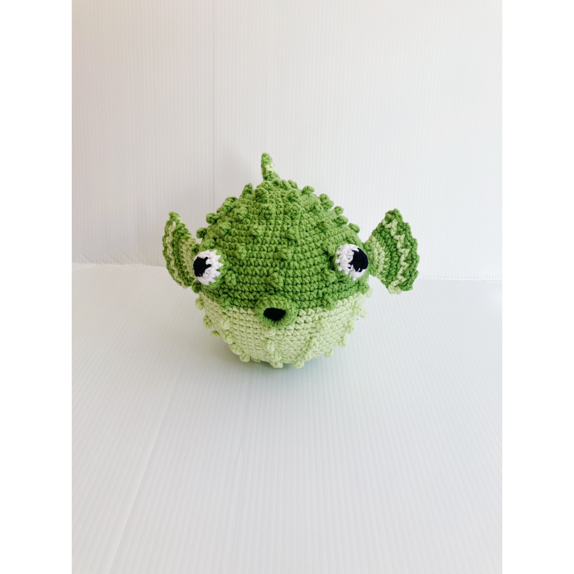 Stuffed sea creatures, plush puffer fish toy green