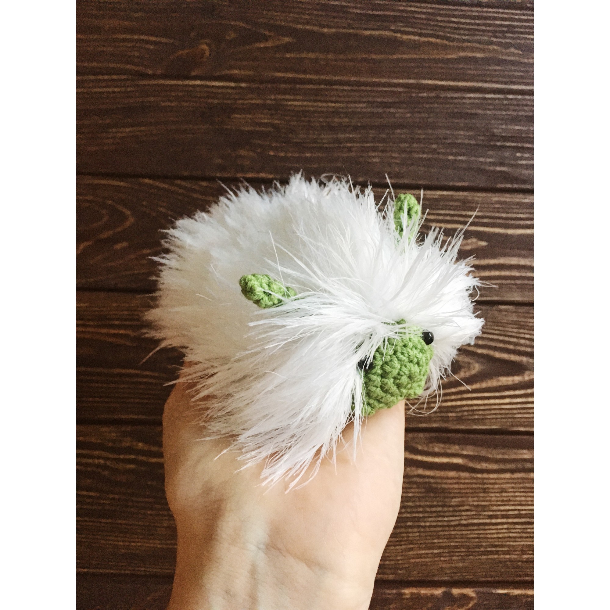 Stuffed caterpillar toy, plush white charm, cute insect lover gift