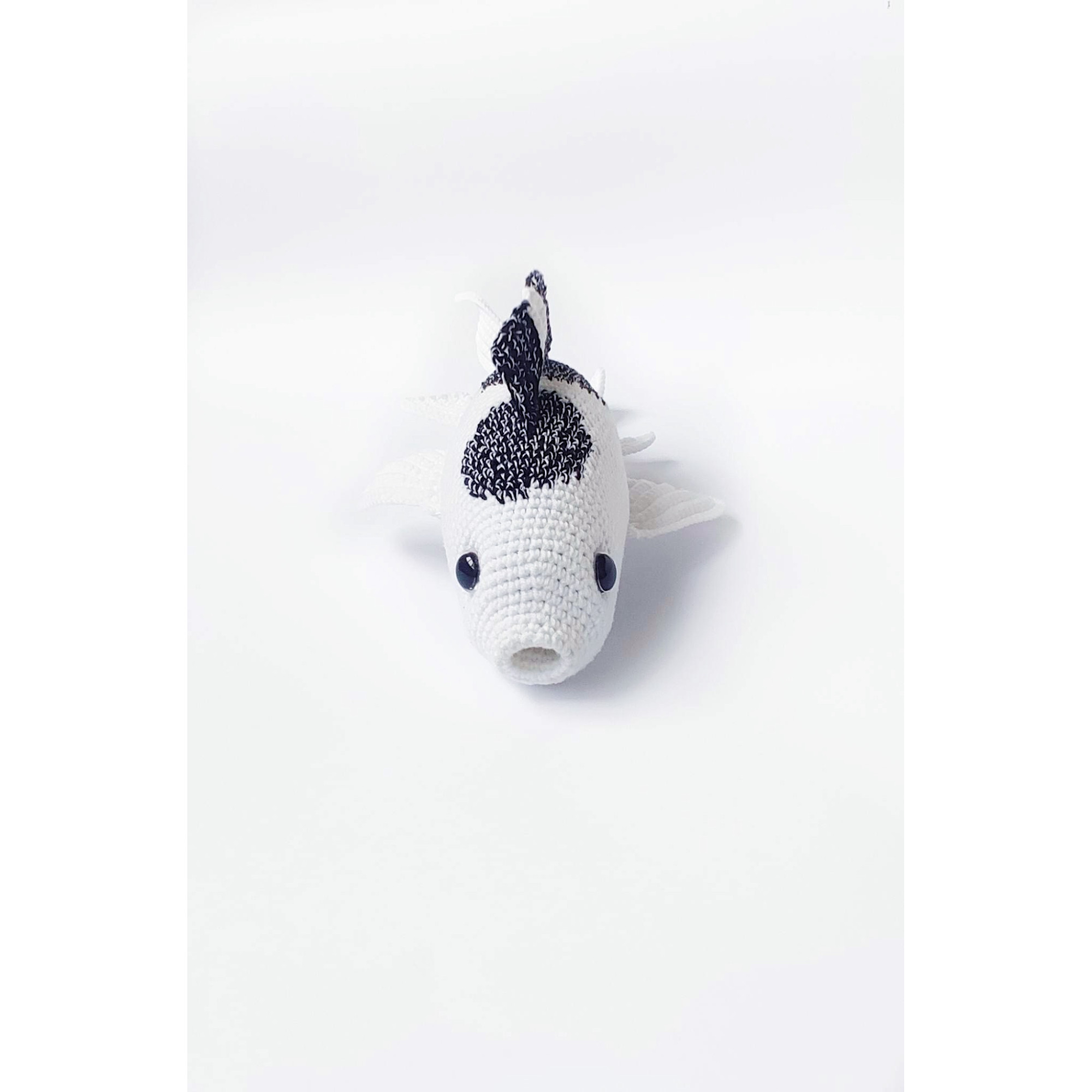 Stuffed sea creatures, plush koi fish grey