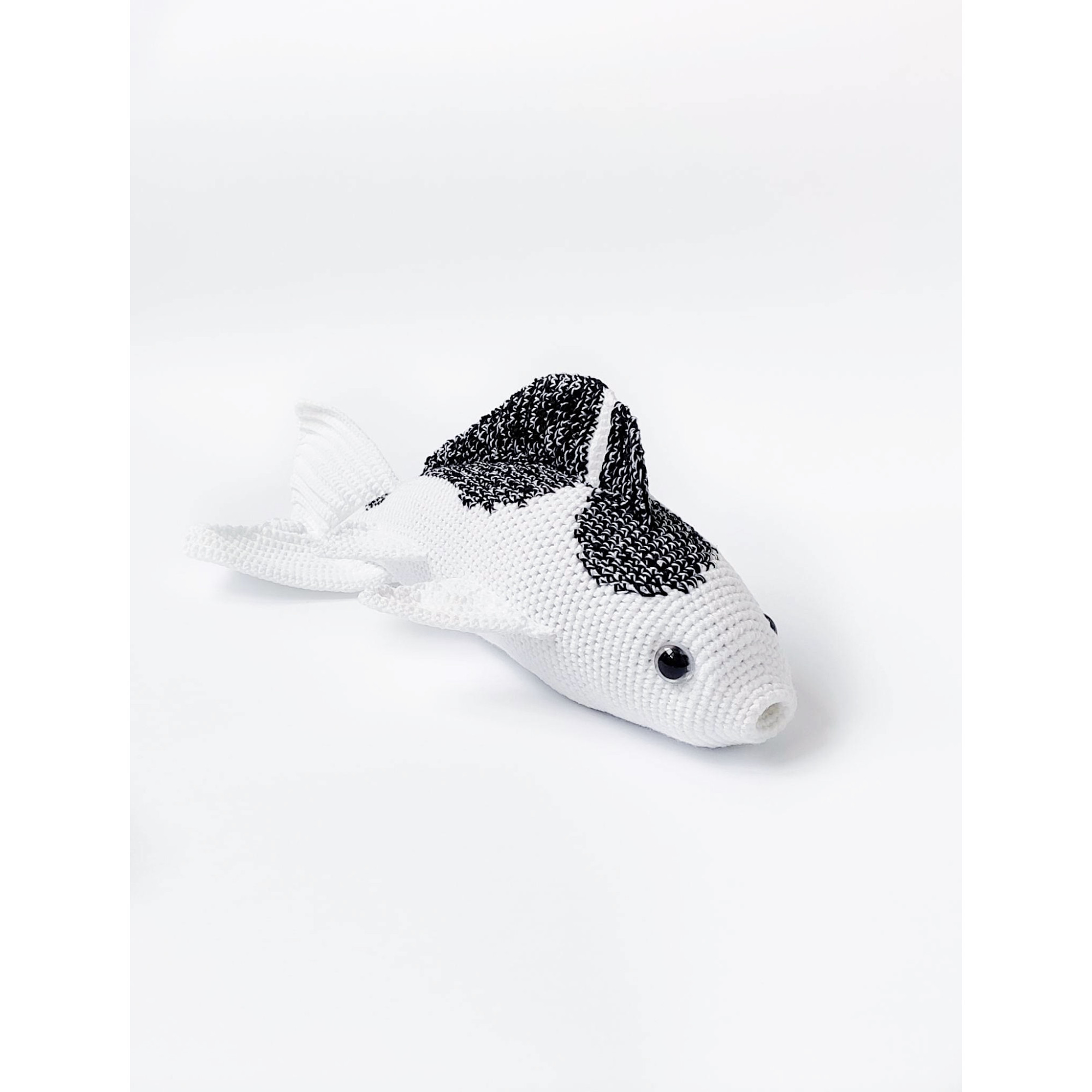 Stuffed sea creatures, plush koi fish grey