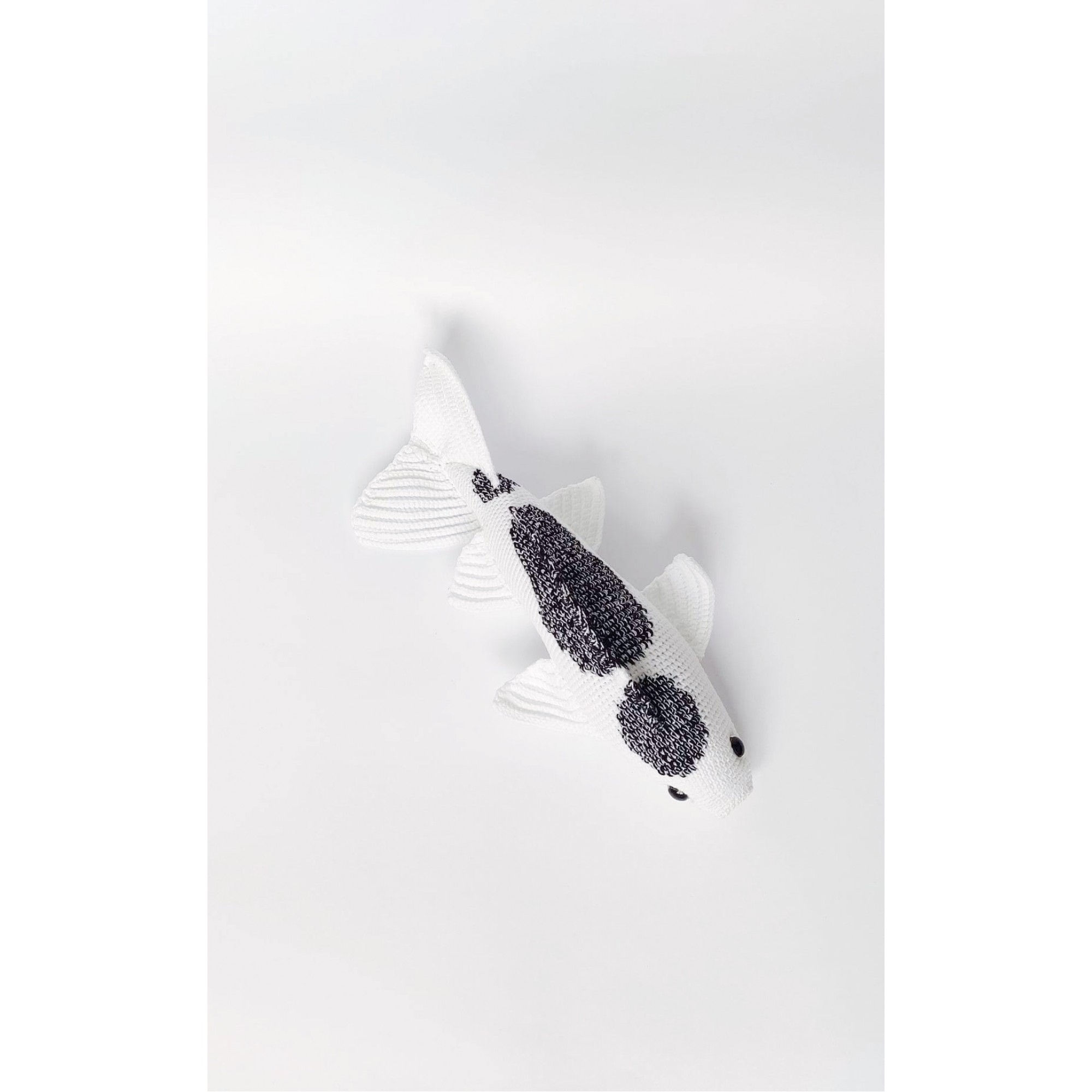 Stuffed sea creatures, plush koi fish grey