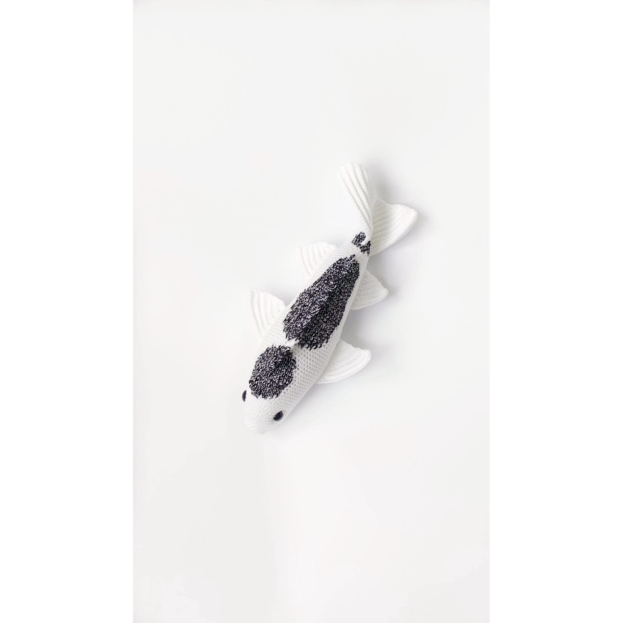 Stuffed sea creatures, plush koi fish grey