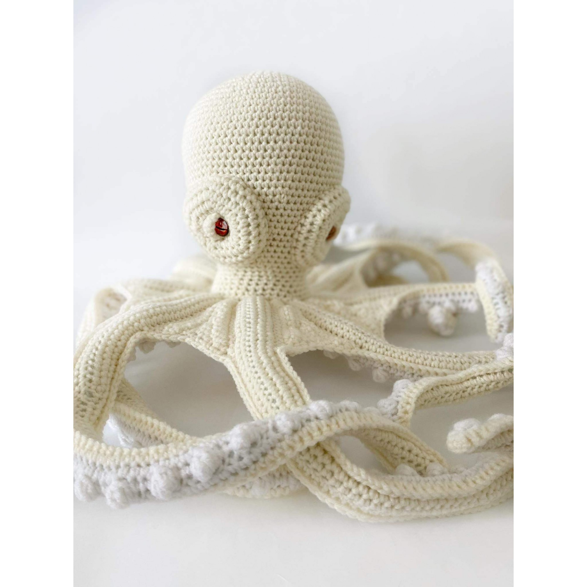 Crochet sea creature, plush sea animal, large stuffed octopus beige