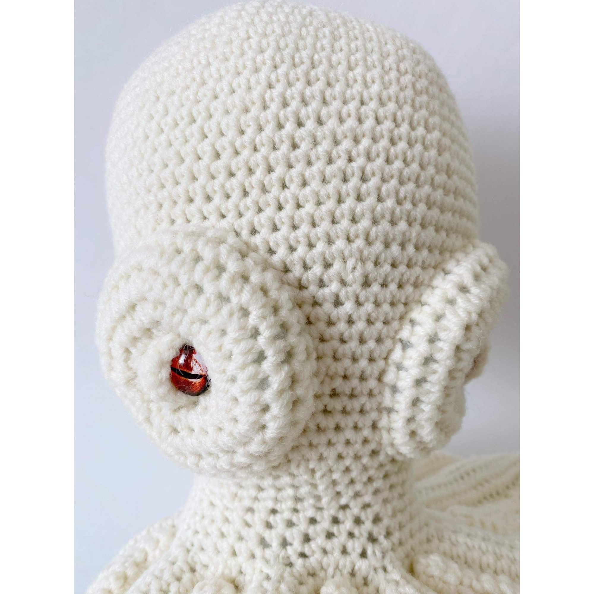 Crochet sea creature, plush sea animal, large stuffed octopus beige