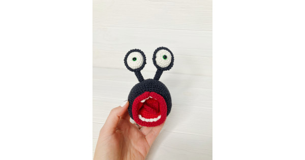 Plush black slug toy, stuffed animal snail, slug lover gift