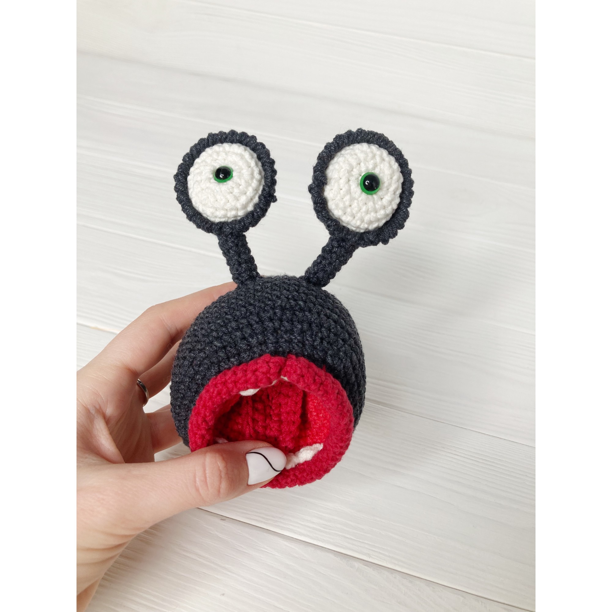 Plush black slug toy, stuffed animal snail, slug lover gift