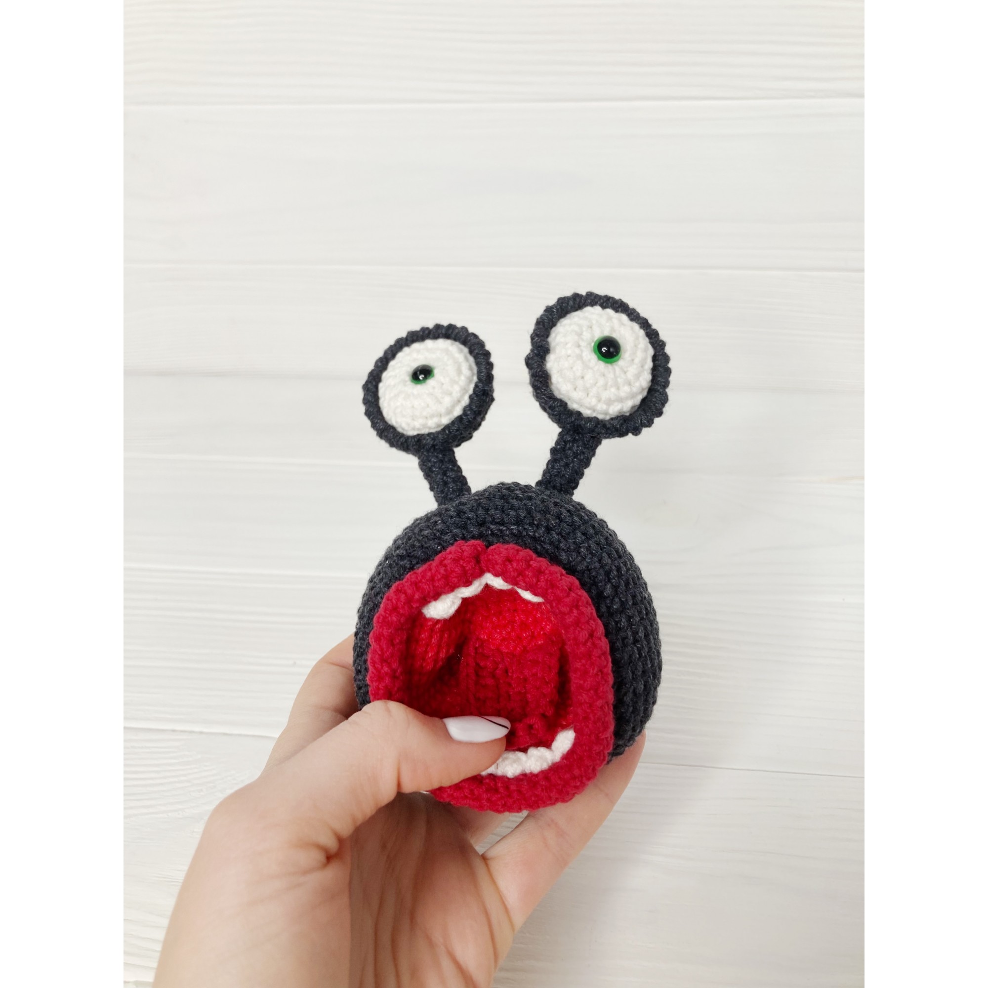 Plush black slug toy, stuffed animal snail, slug lover gift