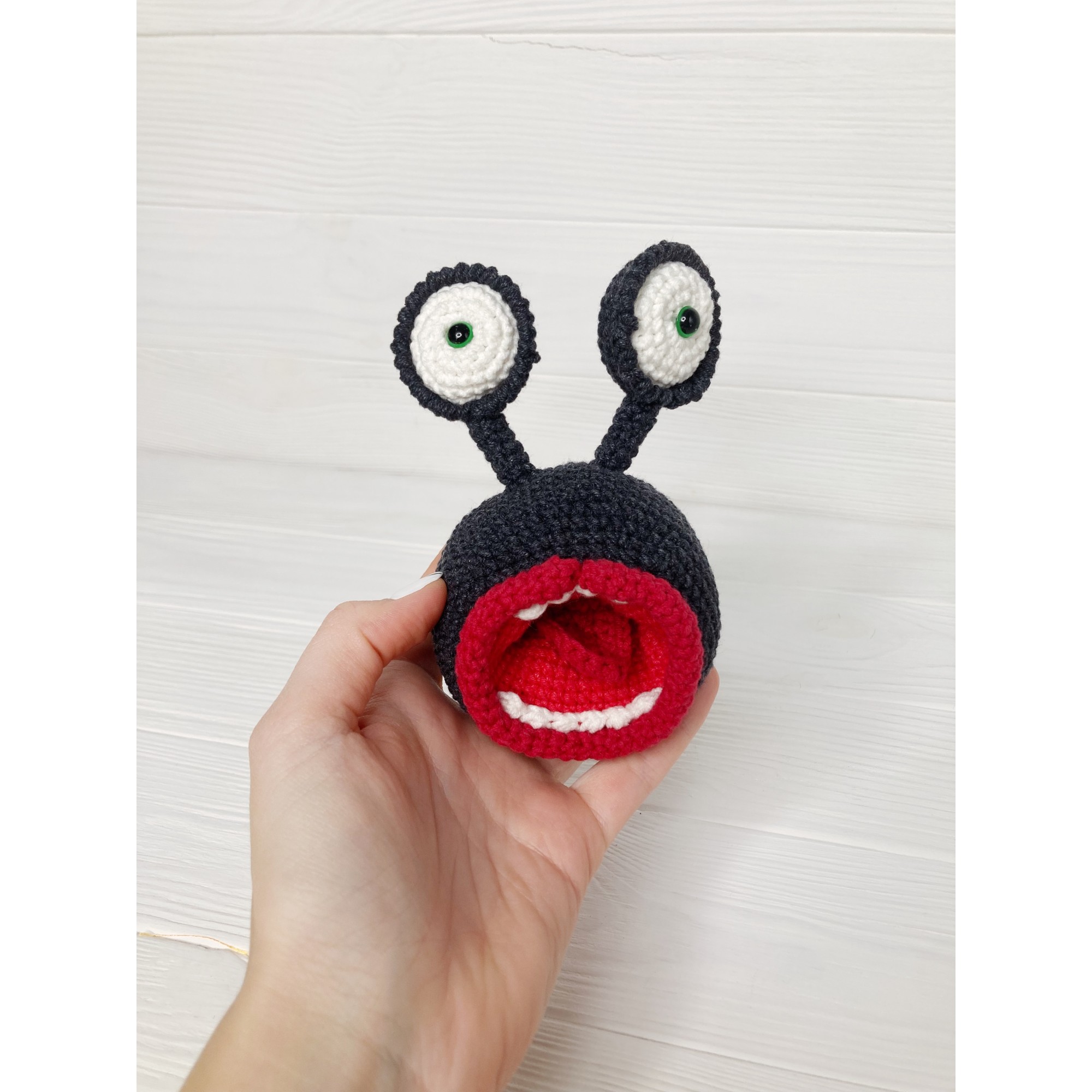 Plush black slug toy, stuffed animal snail, slug lover gift