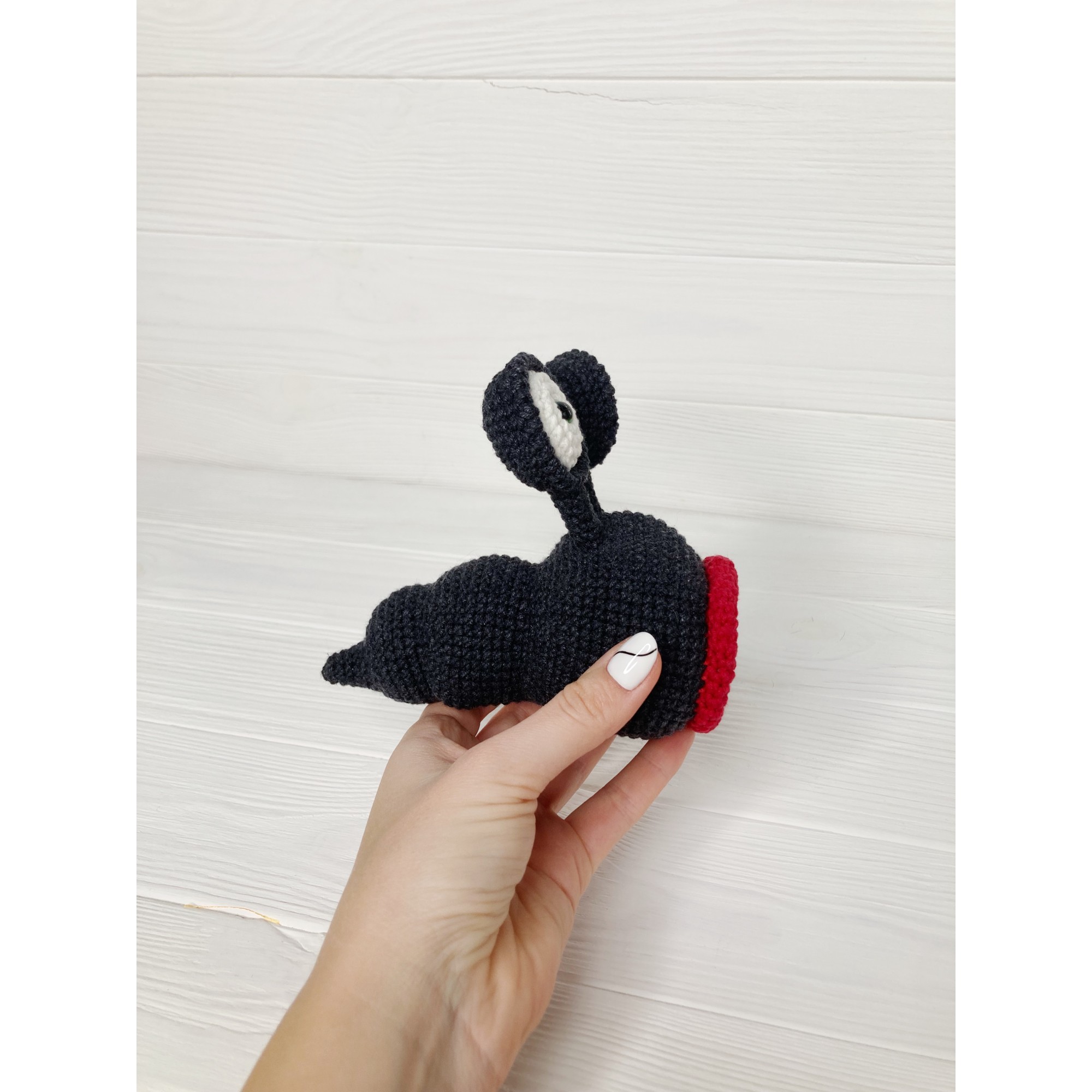 Plush black slug toy, stuffed animal snail, slug lover gift